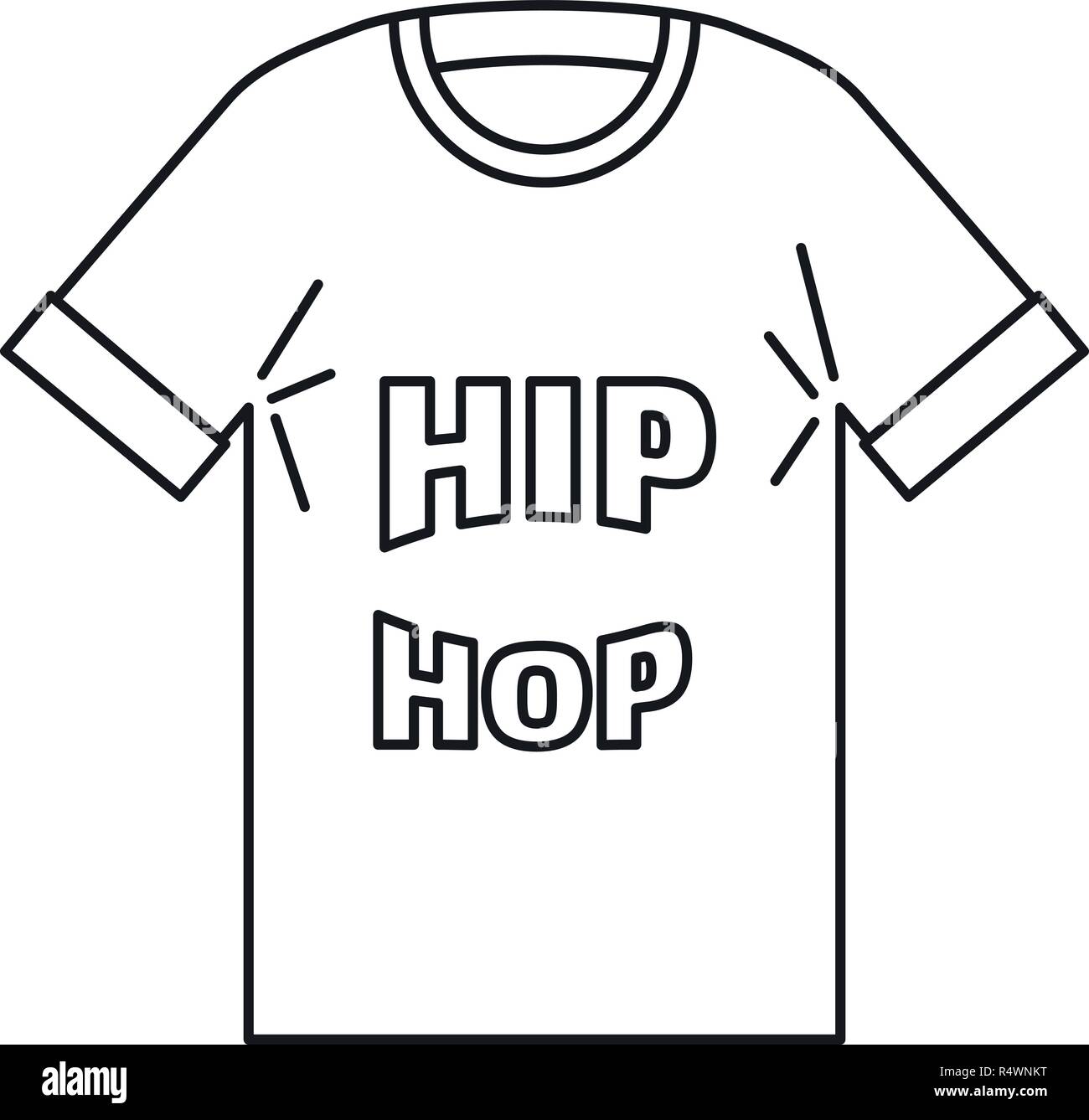 Hip hop tshirt icon. Outline hip hop tshirt vector icon for web design ...