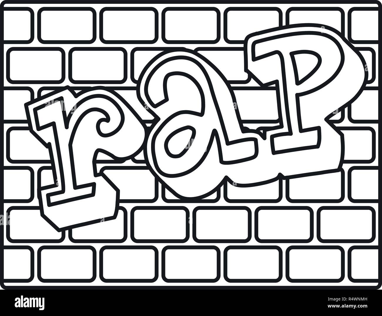 Rap bricks wall icon. Outline rap bricks wall vector icon for web ...