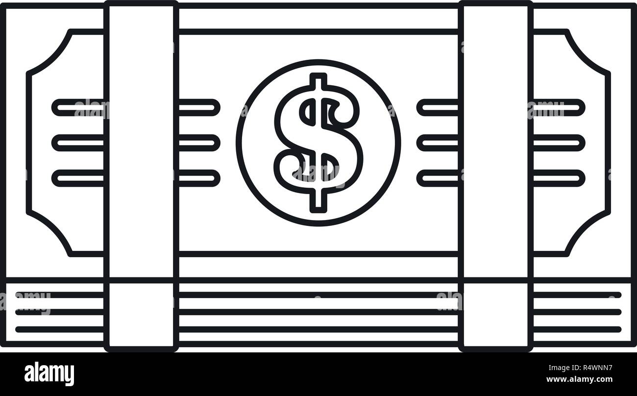 Dollar pack icon. Outline dollar pack vector icon for web design ...