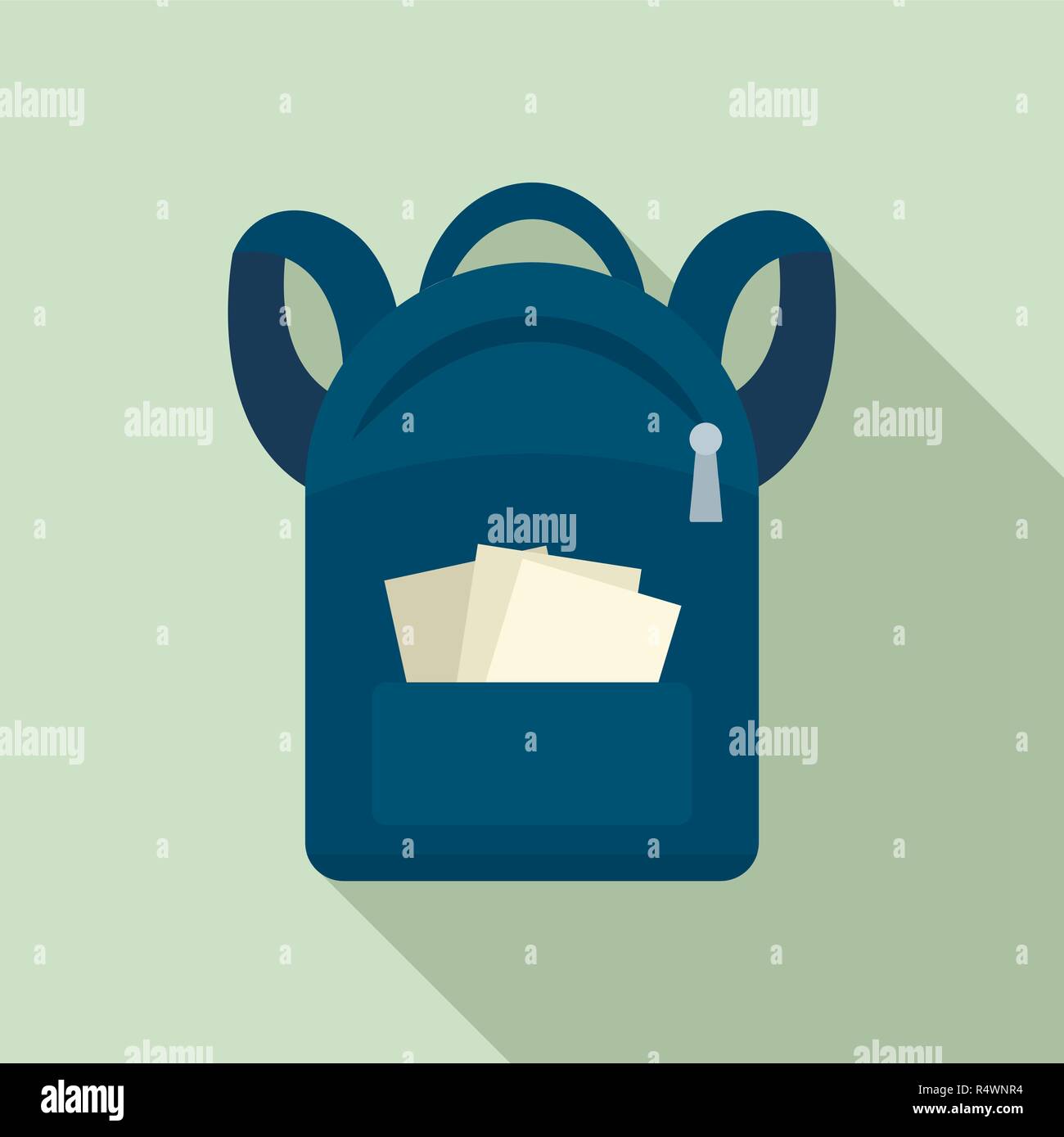 Student backpack icon. Flat illustration of student backpack vector ...