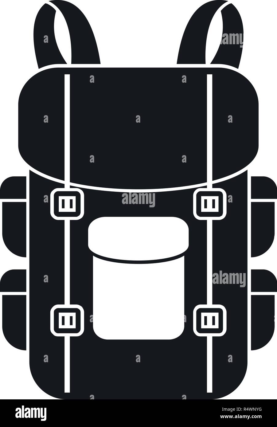 Military backpack icon. Simple illustration of military backpack vector ...