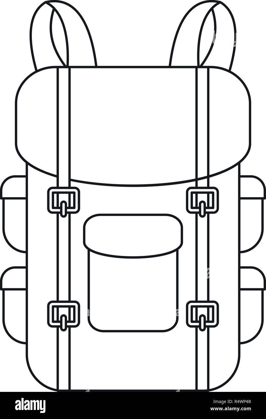 Military backpack icon. Outline military backpack vector icon for web ...