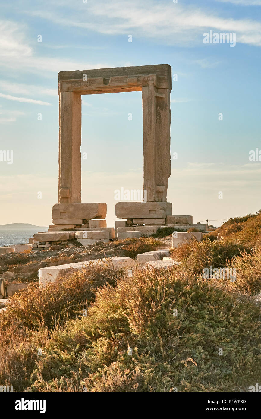 Portara - Temple of Apollo at sunset Stock Photo - Alamy