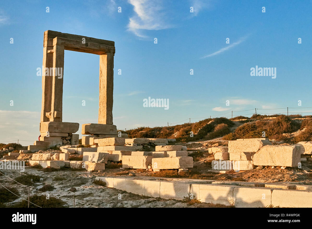 Portara - Temple of Apollo at sunset Stock Photo - Alamy
