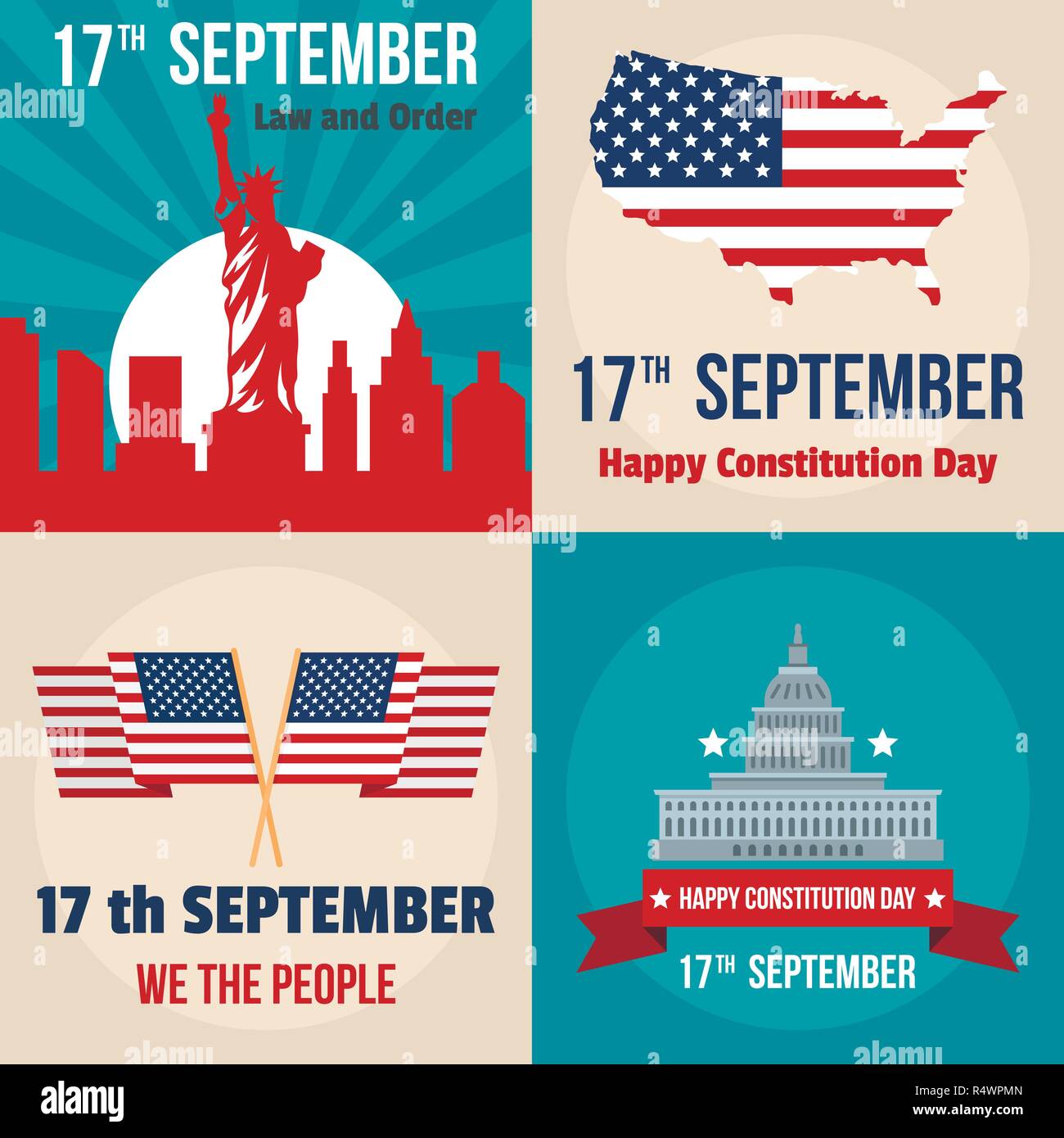 Constitution Day USA president patriotic america flag banner concept ...