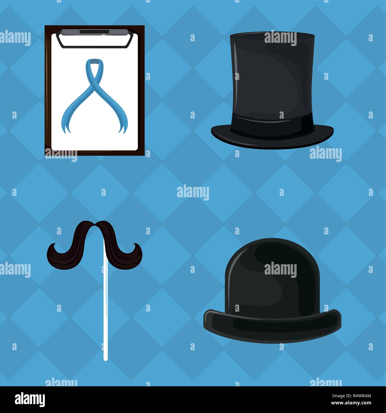 Set Of Movember Prostate Cancer Stock Vector Image And Art Alamy