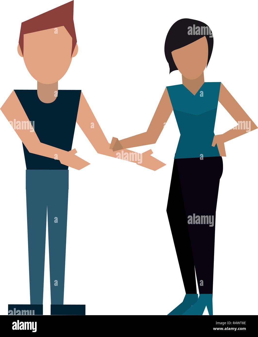Couple in discussion black and white Stock Vector Image & Art - Alamy