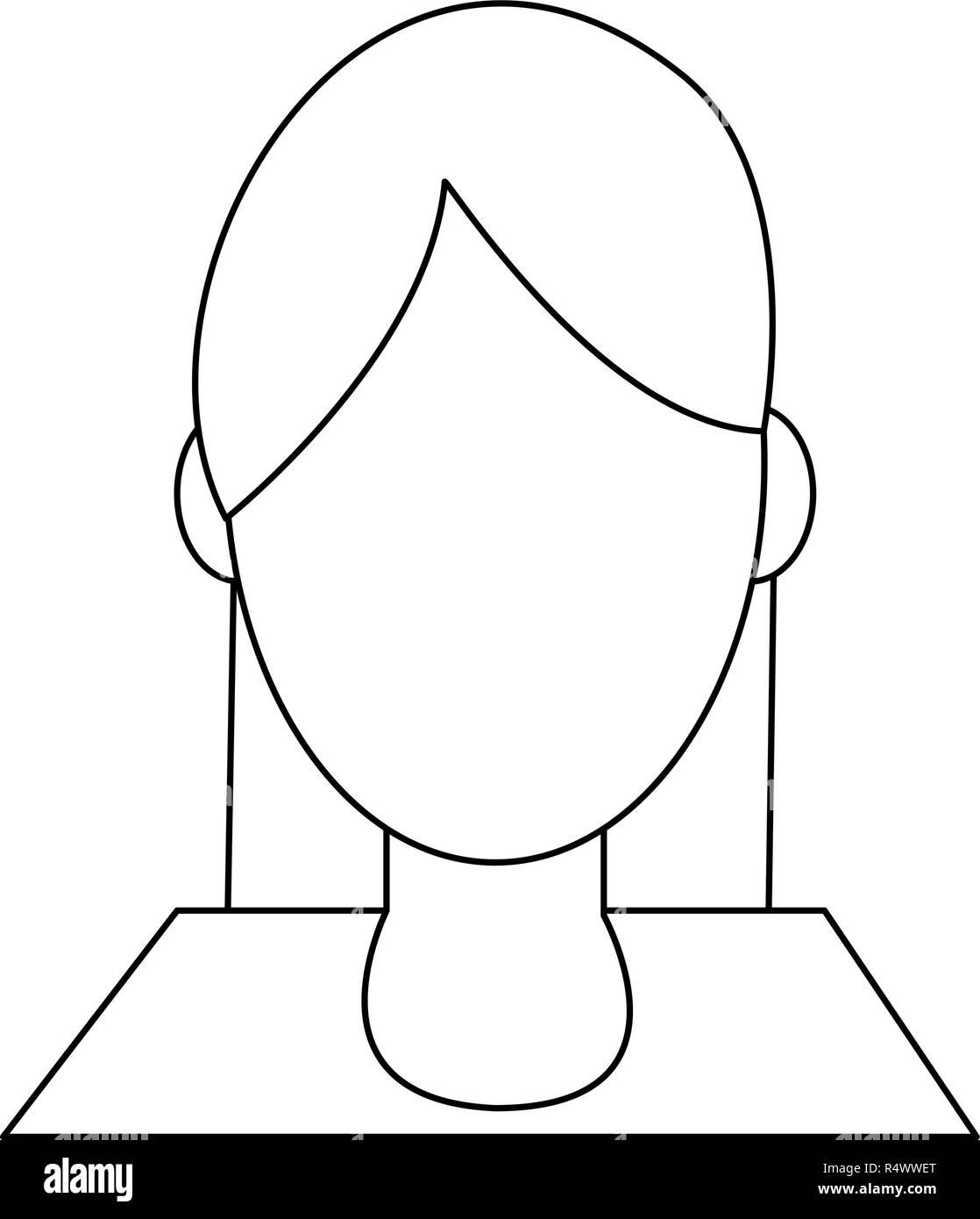 Woman faceless profile black and white Stock Vector Image & Art - Alamy