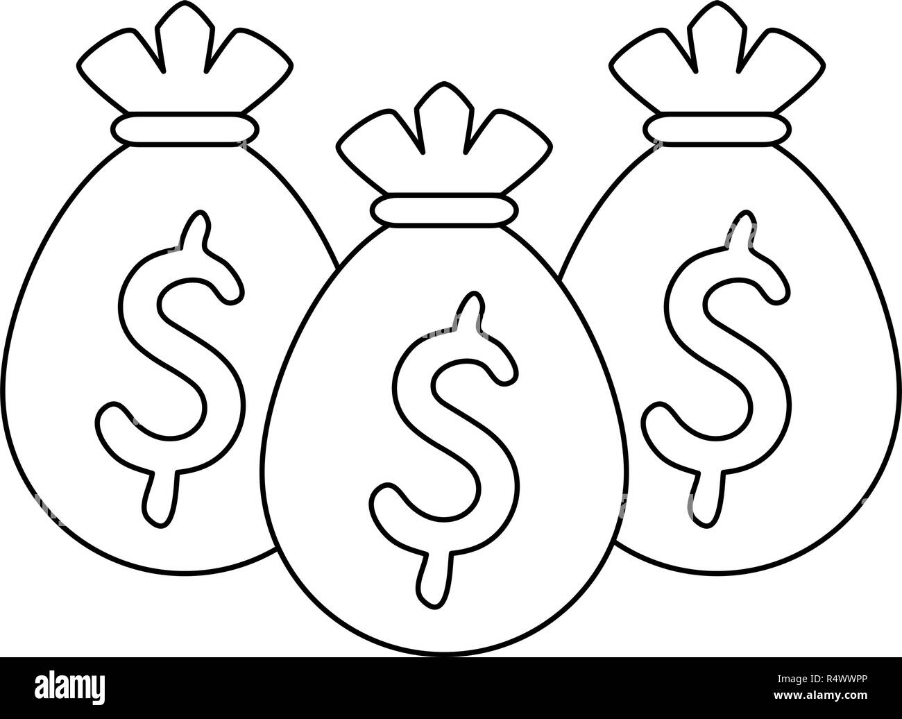 Money savings and investment black and white Stock Vector Image & Art ...