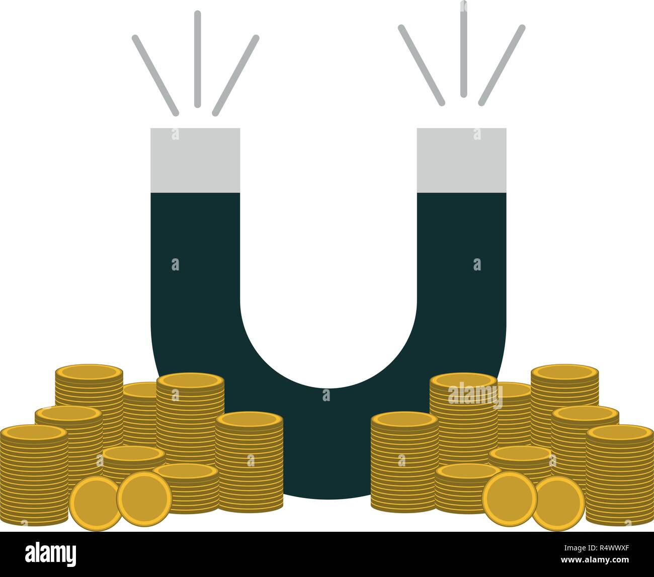 Money magnet with coins Stock Vector Image & Art - Alamy