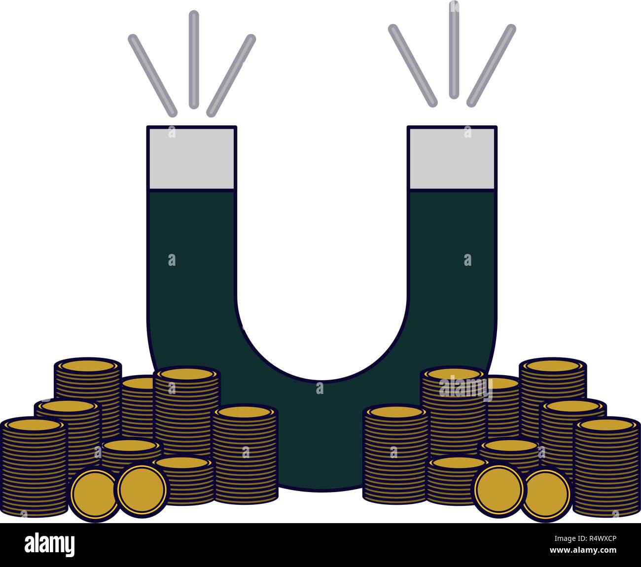 Money magnet with coins Stock Vector Image & Art - Alamy