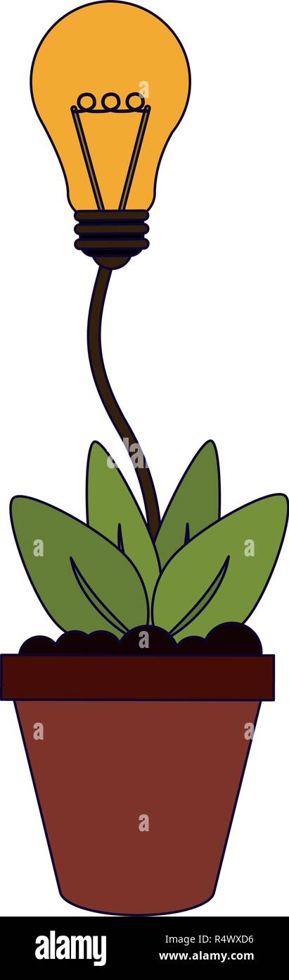 plant pot with bulb light Stock Vector Image & Art - Alamy