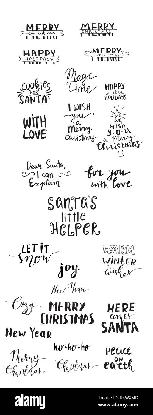 Set of Christmas lettering handwritten Stock Vector Image & Art - Alamy