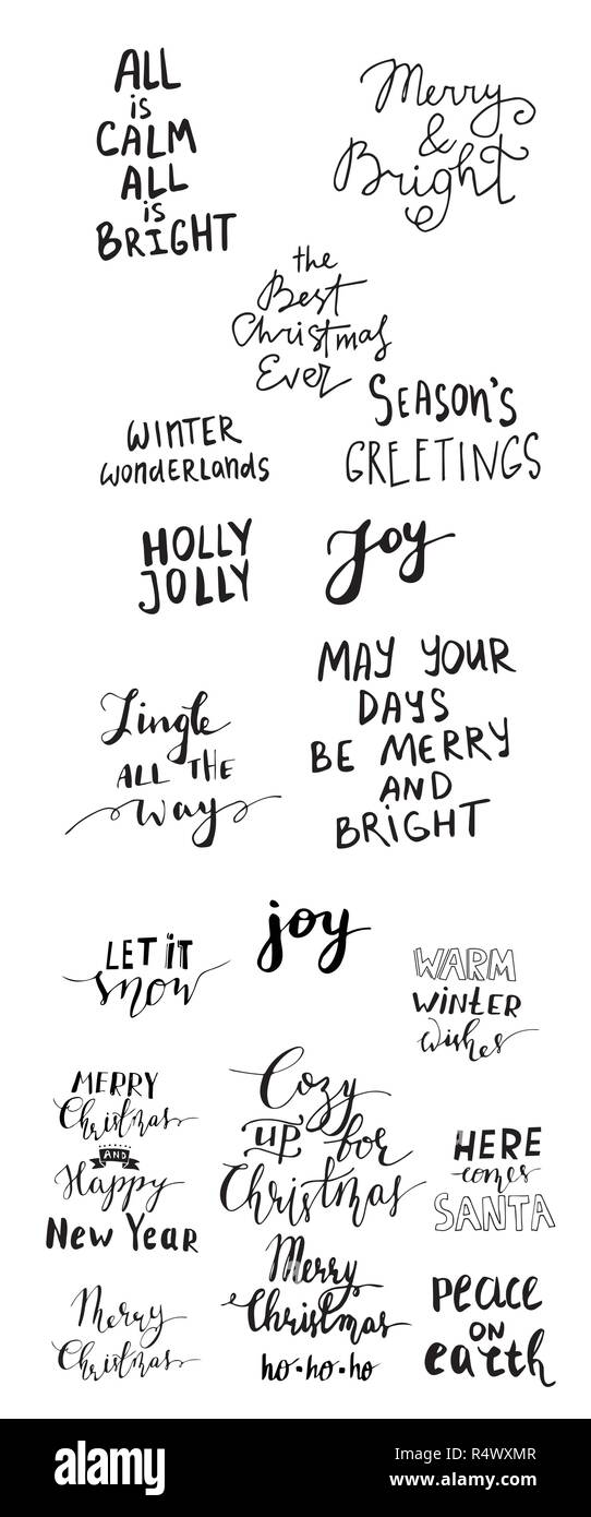 Set of Christmas lettering handwritten Stock Vector Image & Art - Alamy