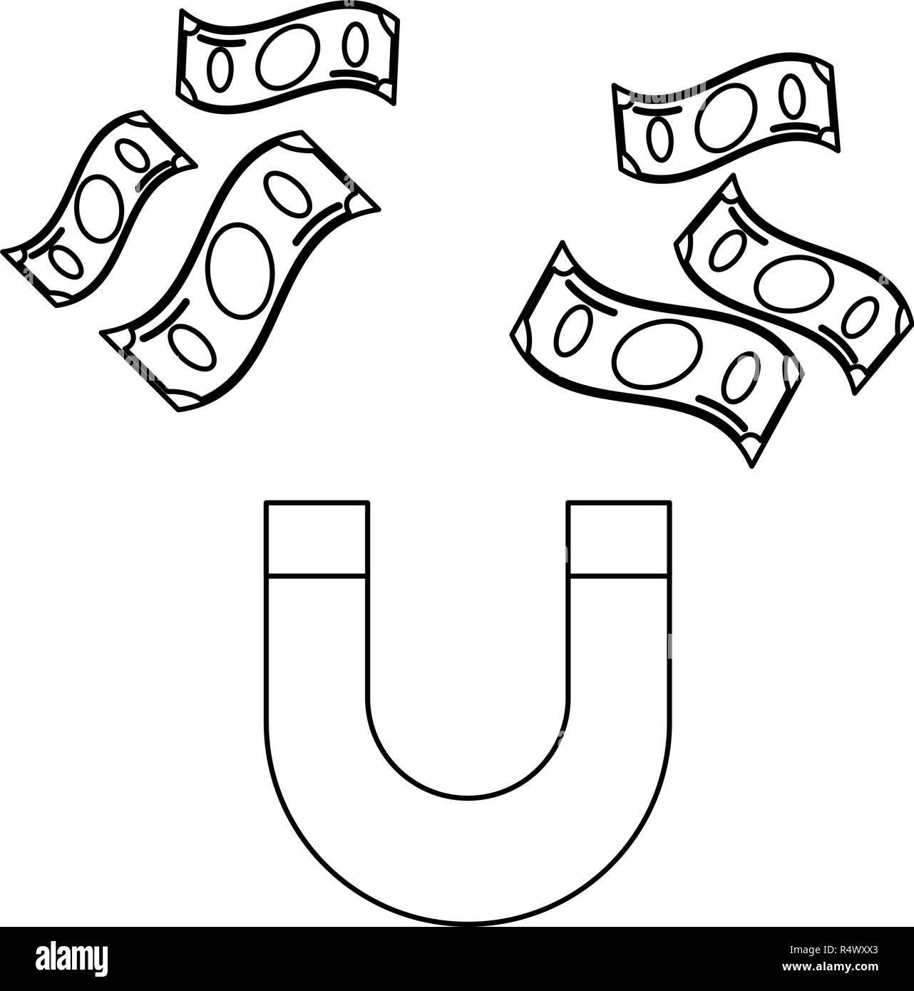Money magnet symbol black and white Stock Vector Image & Art - Alamy
