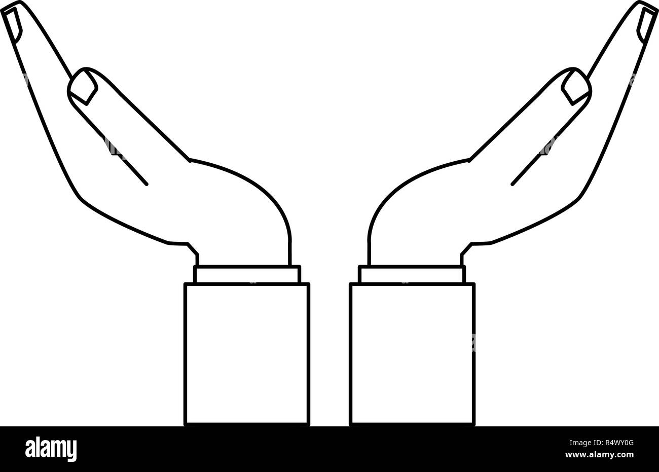 Businessman hands open black and white Stock Vector Image & Art - Alamy