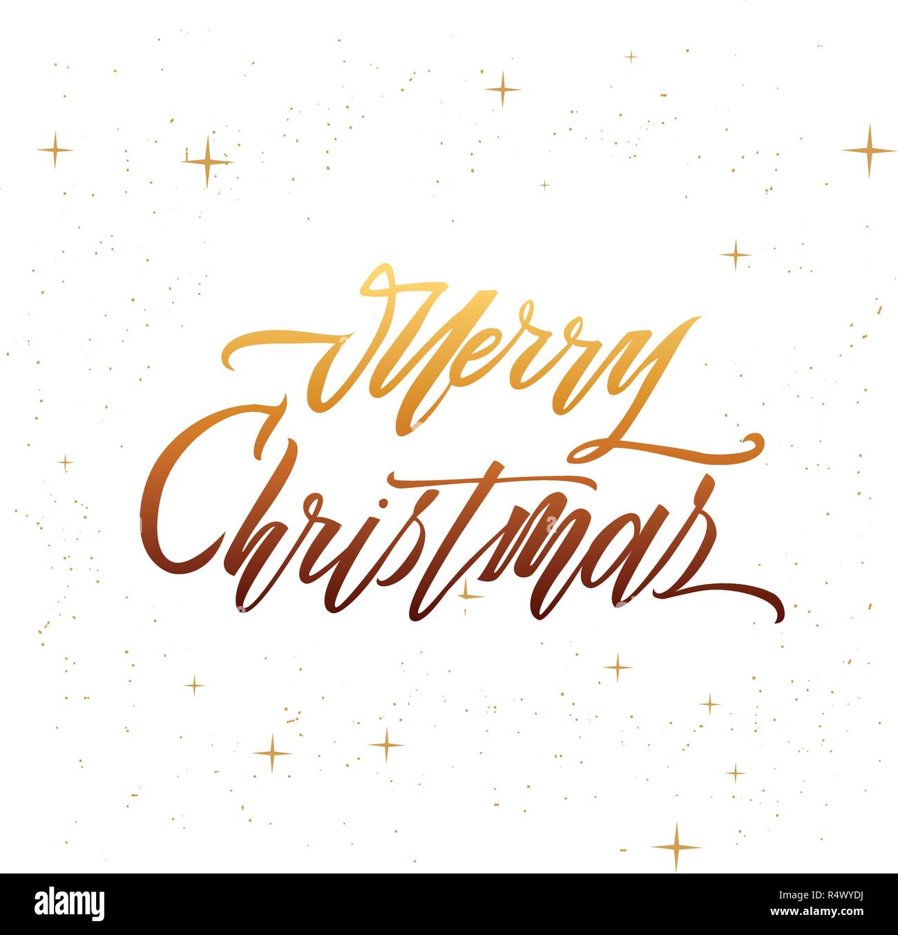 Merry christmas text vector on white background. Lettering for ...