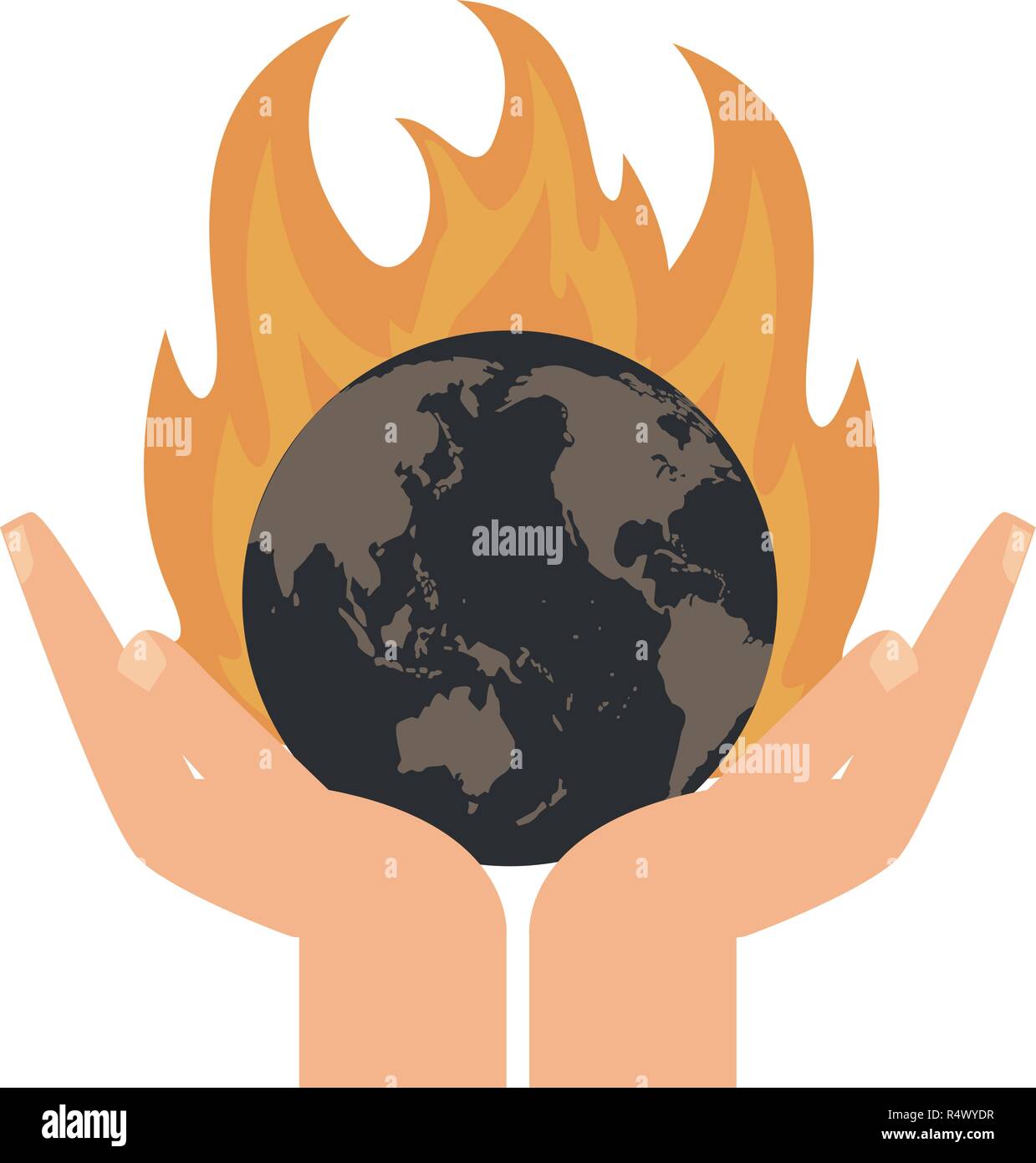 Earth world burning Stock Vector Image & Art - Alamy