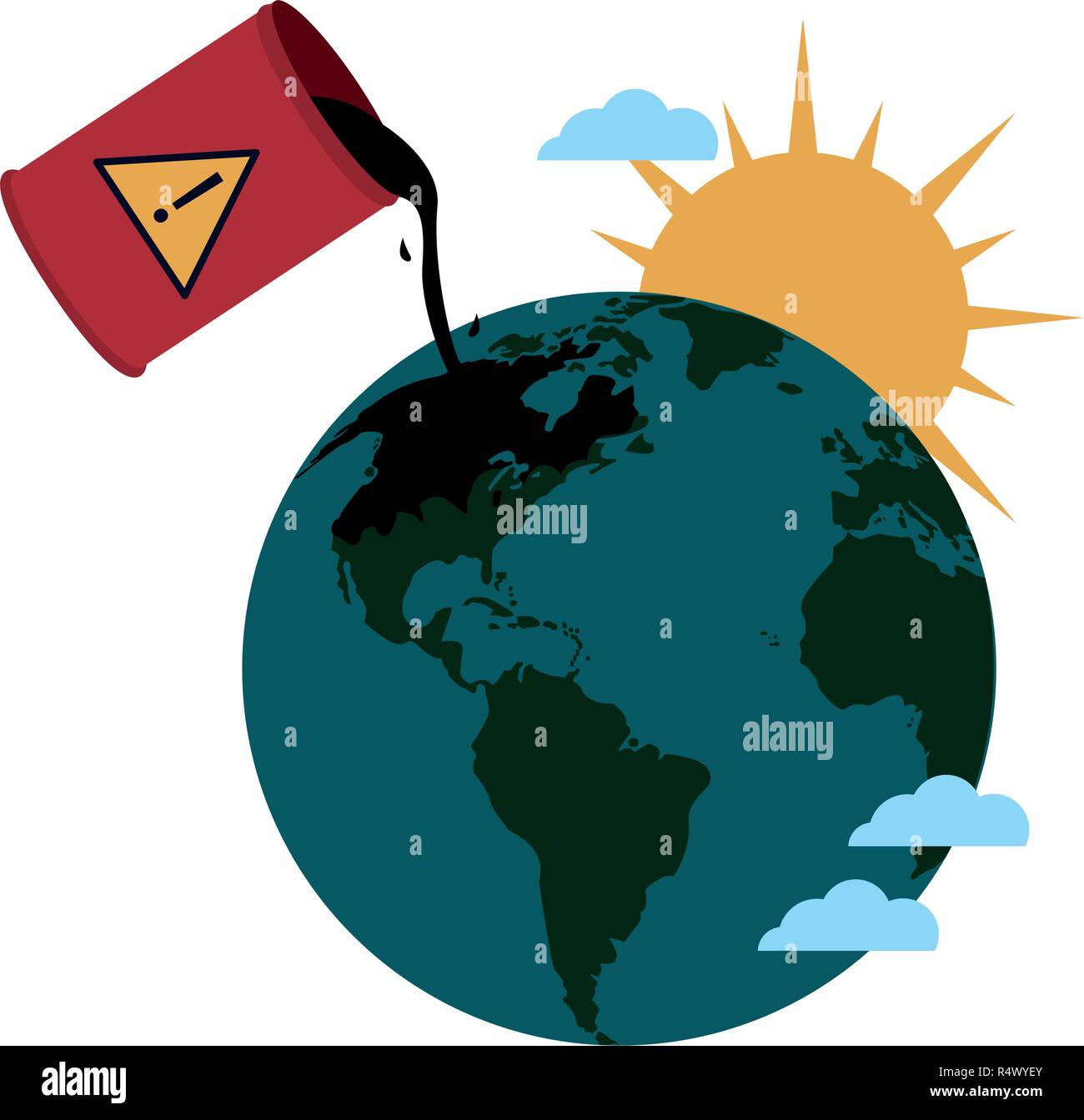 Oil spilling barrel Stock Vector Images - Alamy