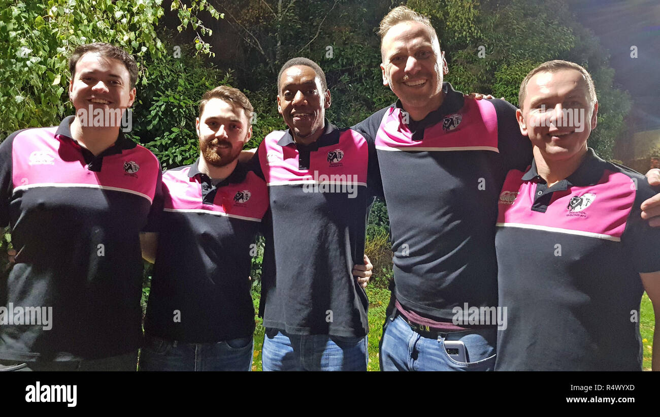 Ken Macharia (centre) with supporters (left to right) Gareth Williams ...