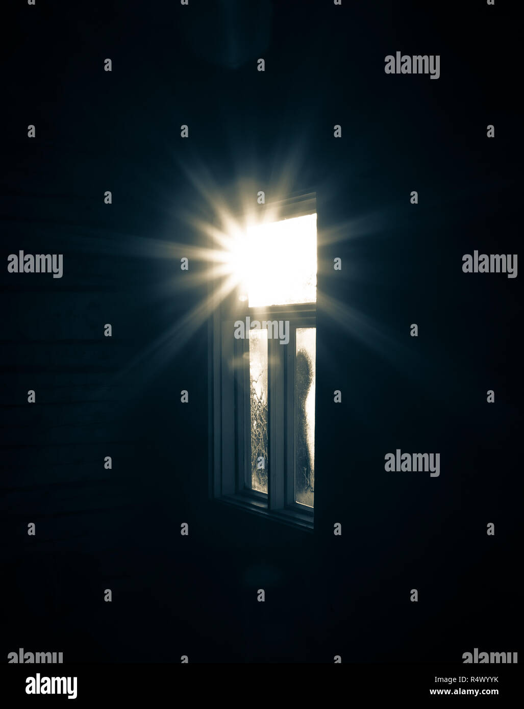 Old window with mystical light Stock Photo - Alamy