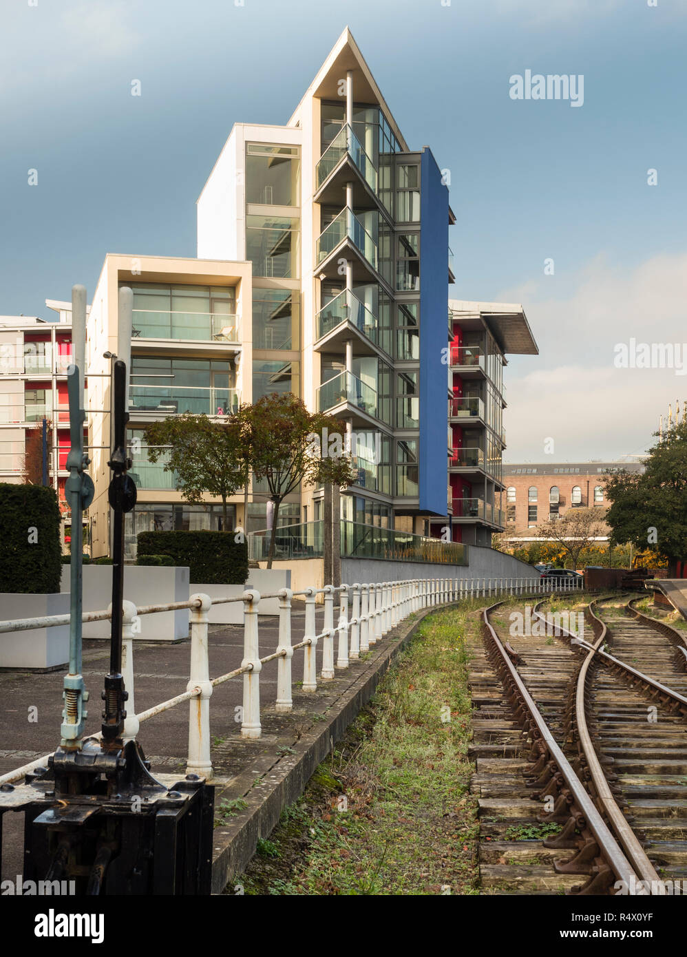 A section of the historic Wapping Wharf Railway that runs alongside the ...