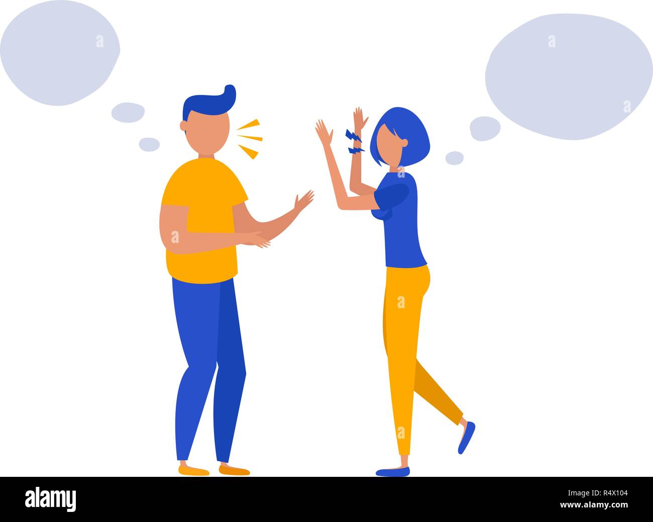 Vector people in bad emotions, character in conflict Stock Vector Image ...