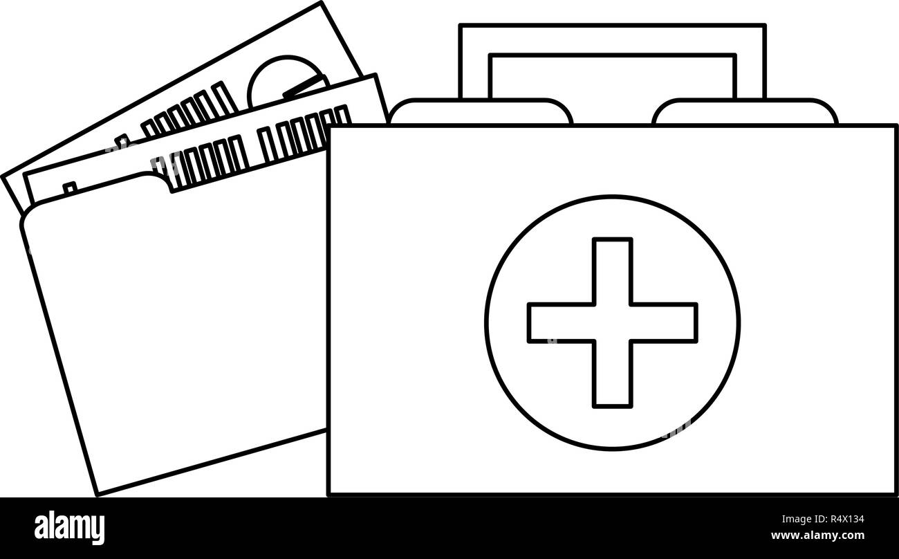 Medical elements and symbols black and white Stock Vector Image & Art ...