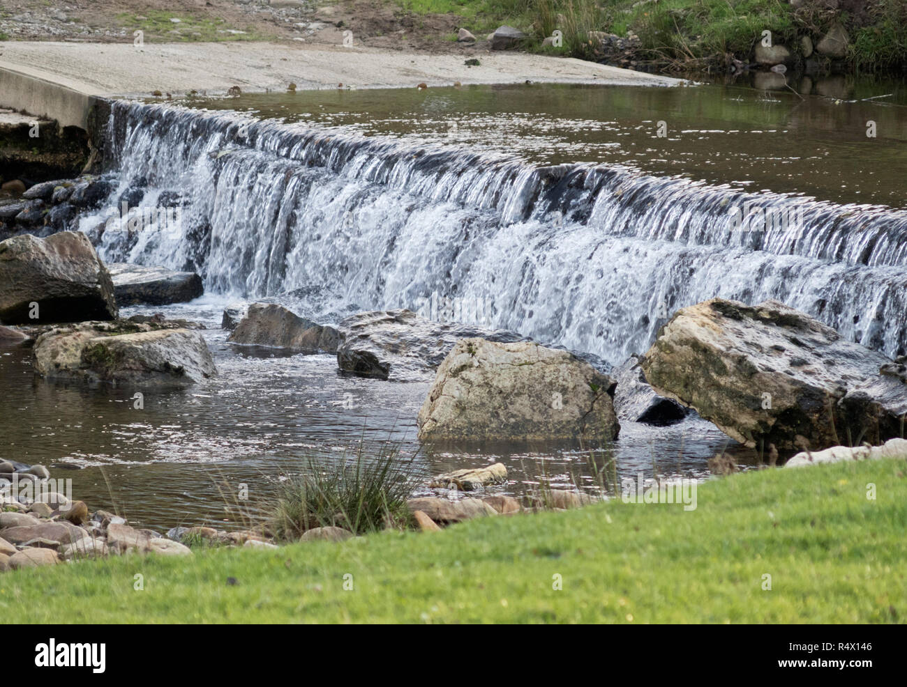 Ford &Weir at River Ashop, Upper Ashop, Peak District National Park ...