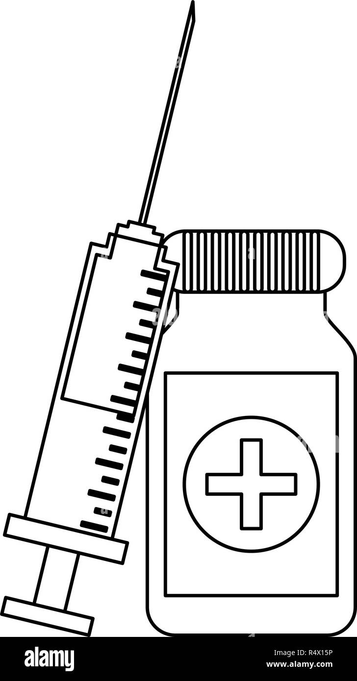 Medical elements and symbols black and white Stock Vector Image & Art ...