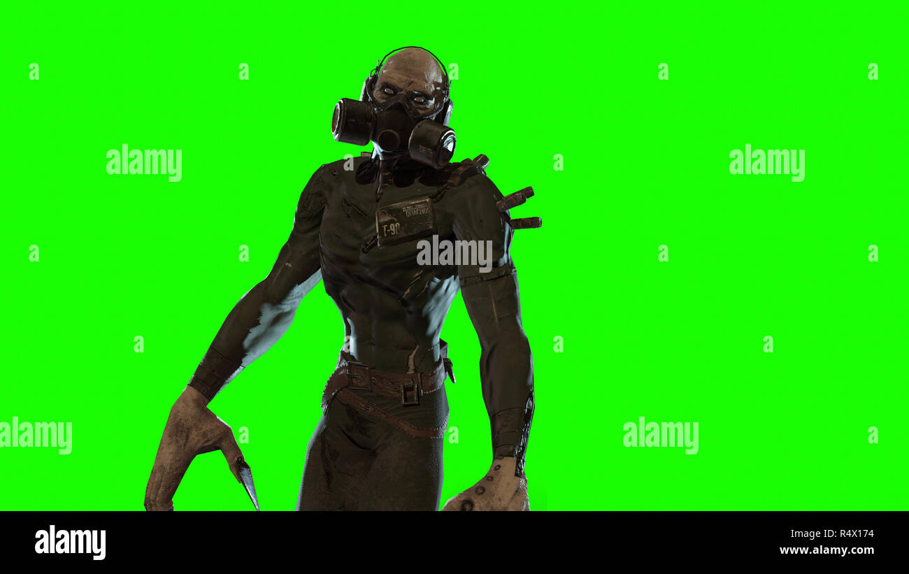 Nuclear post-apocalypse mutant soldier 3d render Stock Photo - Alamy