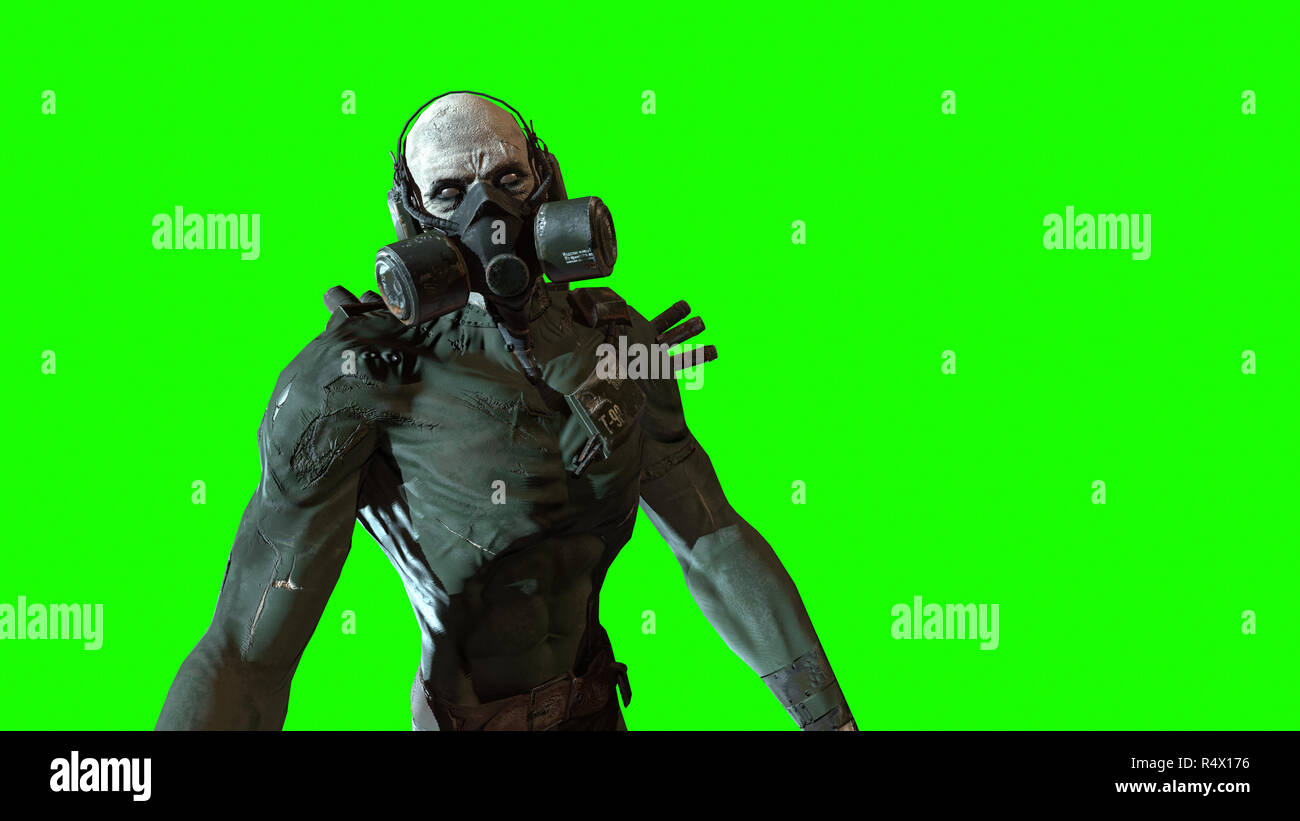 Nuclear post-apocalypse mutant soldier 3d render Stock Photo - Alamy