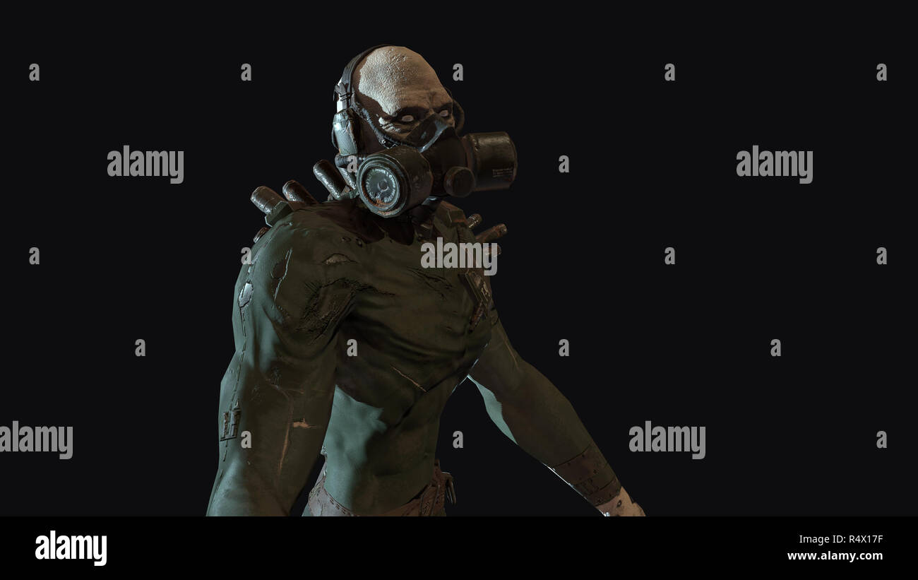 Nuclear post-apocalypse mutant soldier 3d render Stock Photo - Alamy