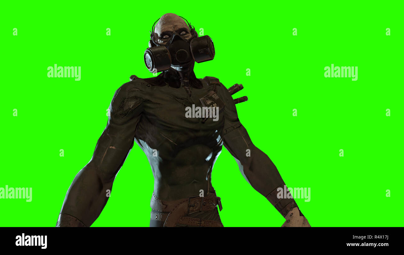 Nuclear post-apocalypse mutant soldier 3d render Stock Photo - Alamy