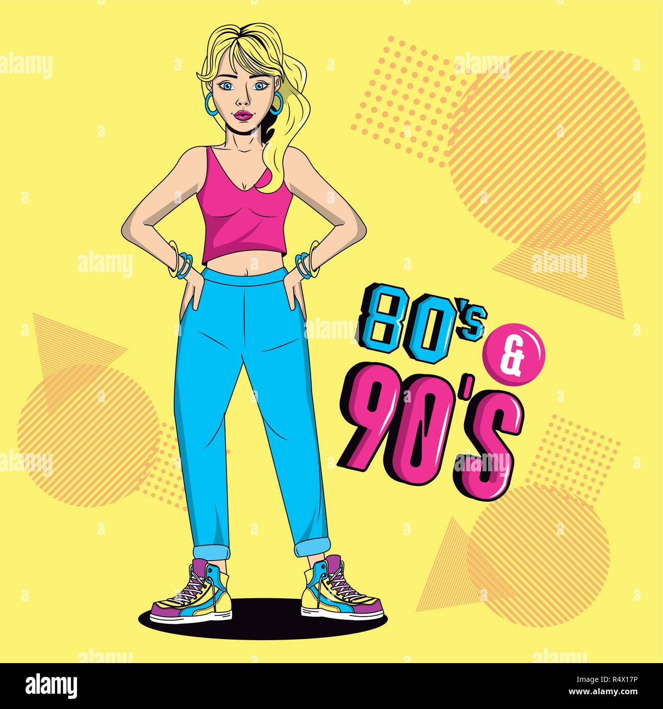 Woman nineties Stock Vector Images - Alamy