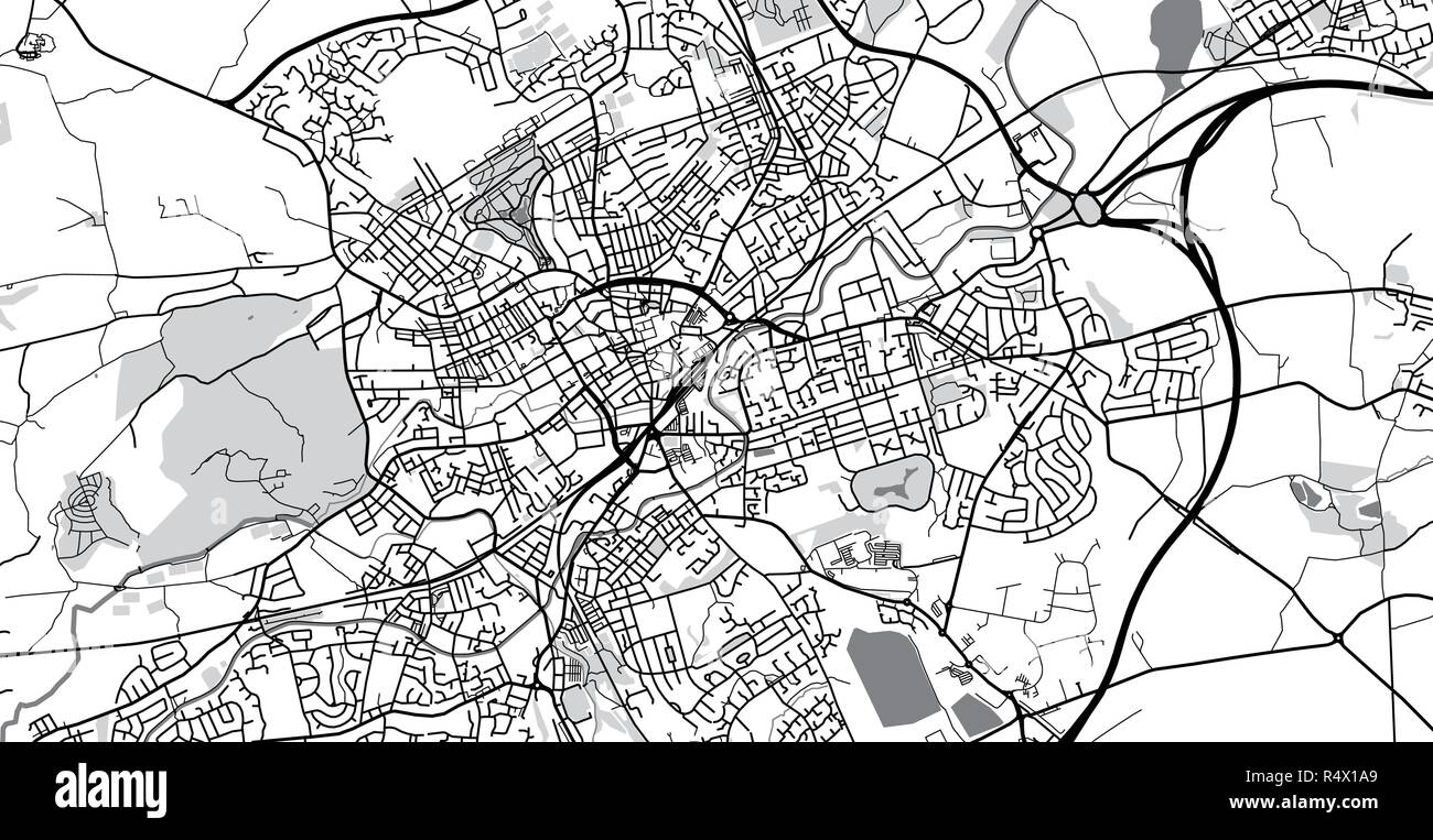 Urban vector city map of Blackburn, England Stock Vector Image & Art ...