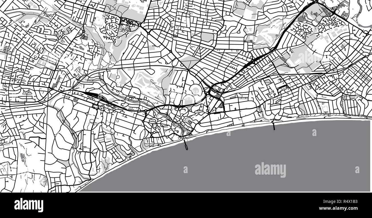 Urban vector city map of Bournemouth, England Stock Vector Image & Art ...