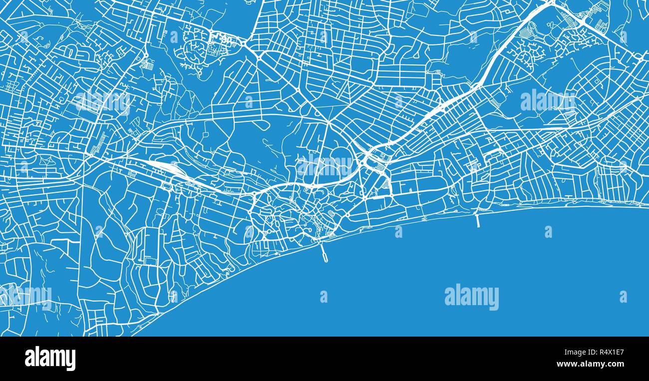 Urban vector city map of Bournemouth, England Stock Vector Image & Art ...