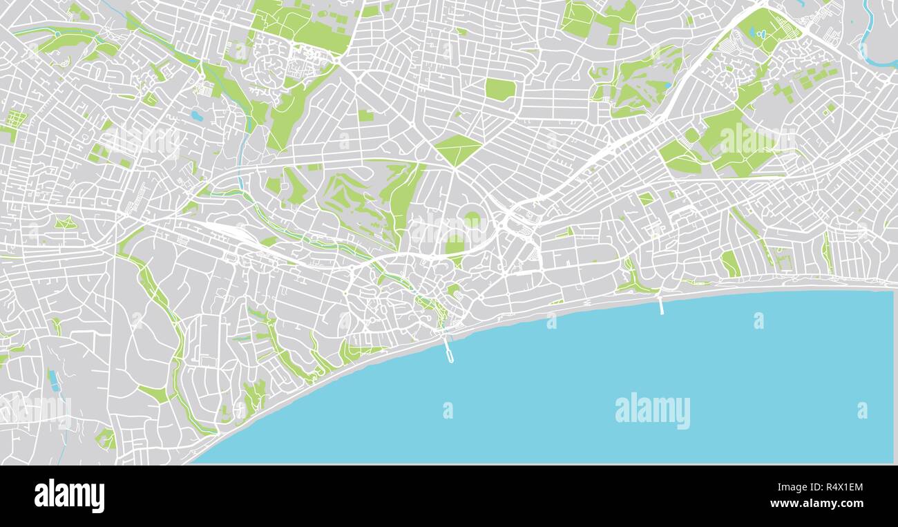 Urban vector city map of Bournemouth, England Stock Vector Image & Art ...