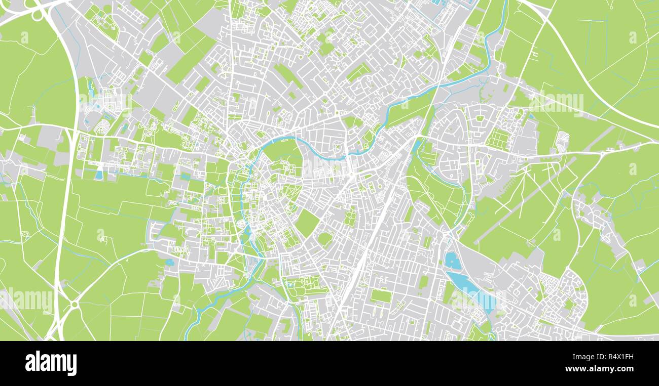 Urban vector city map of Cambridge, England Stock Vector Image & Art ...