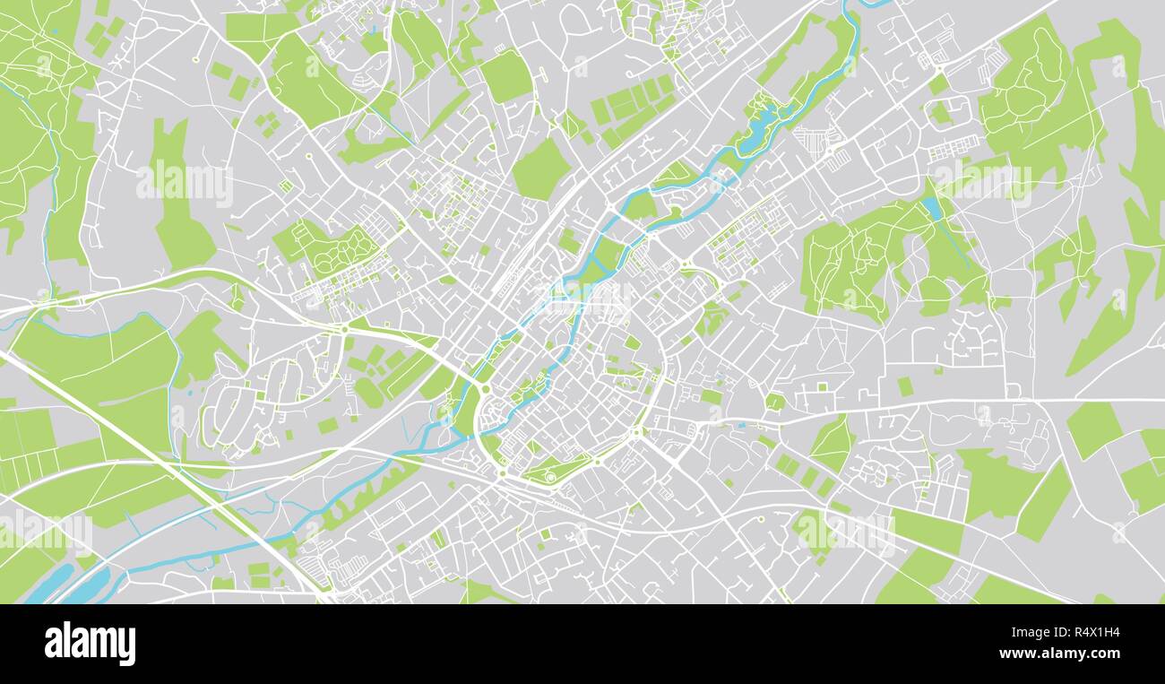 Urban vector city map of Canterbury, England Stock Vector Image & Art ...