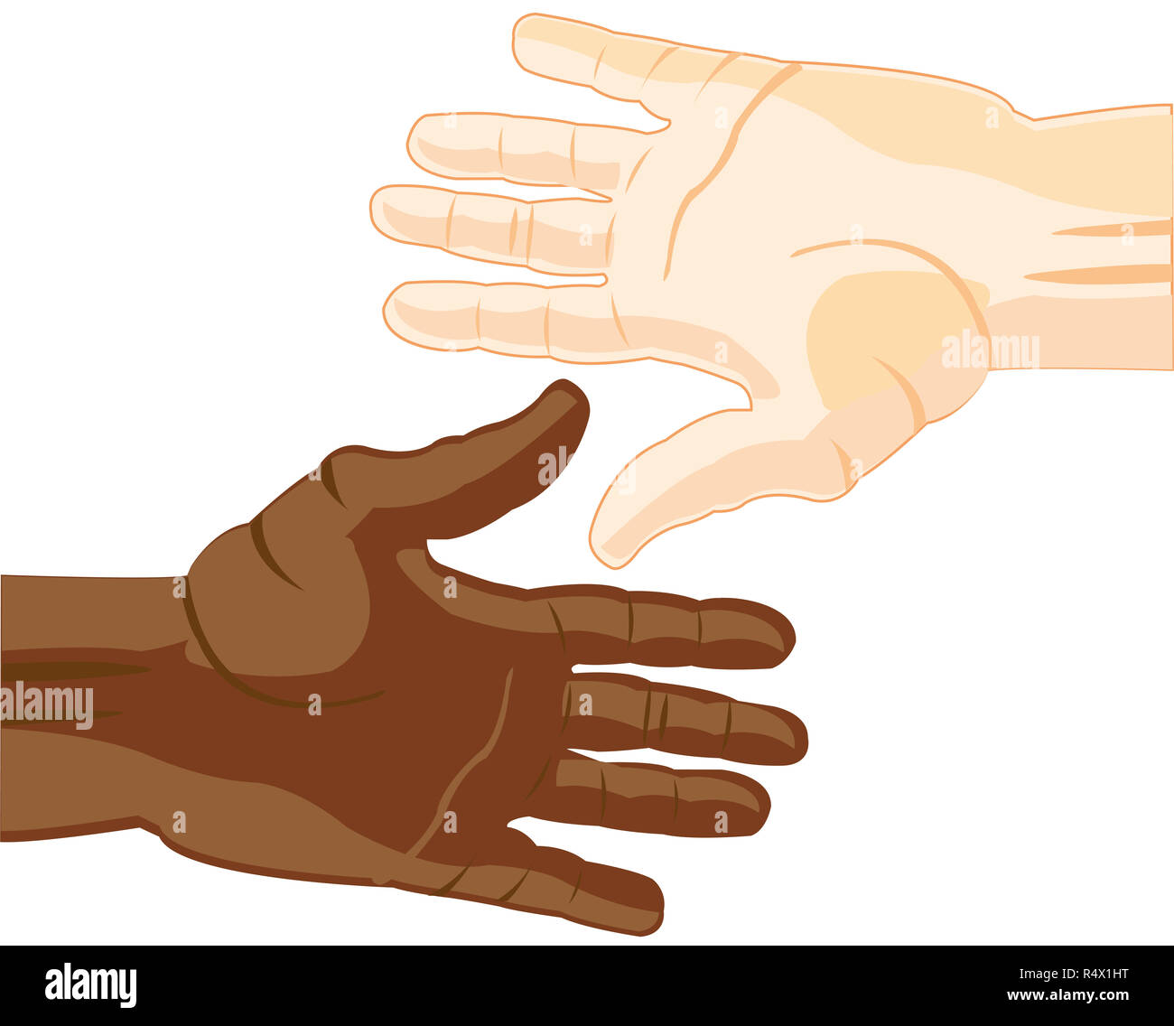 Hand european and african Stock Photo - Alamy