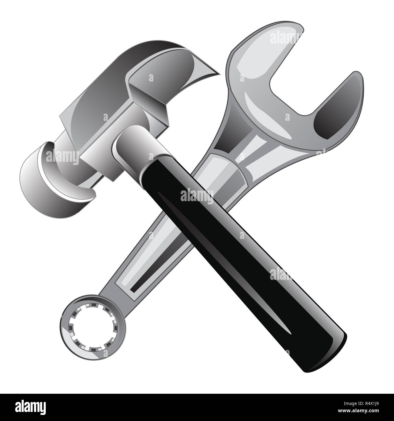 Tools gavel and key Stock Photo - Alamy