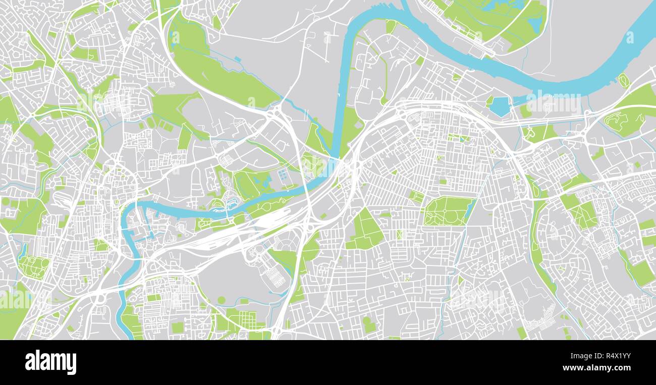 Urban vector city map of Middlesborough, England Stock Vector Image ...