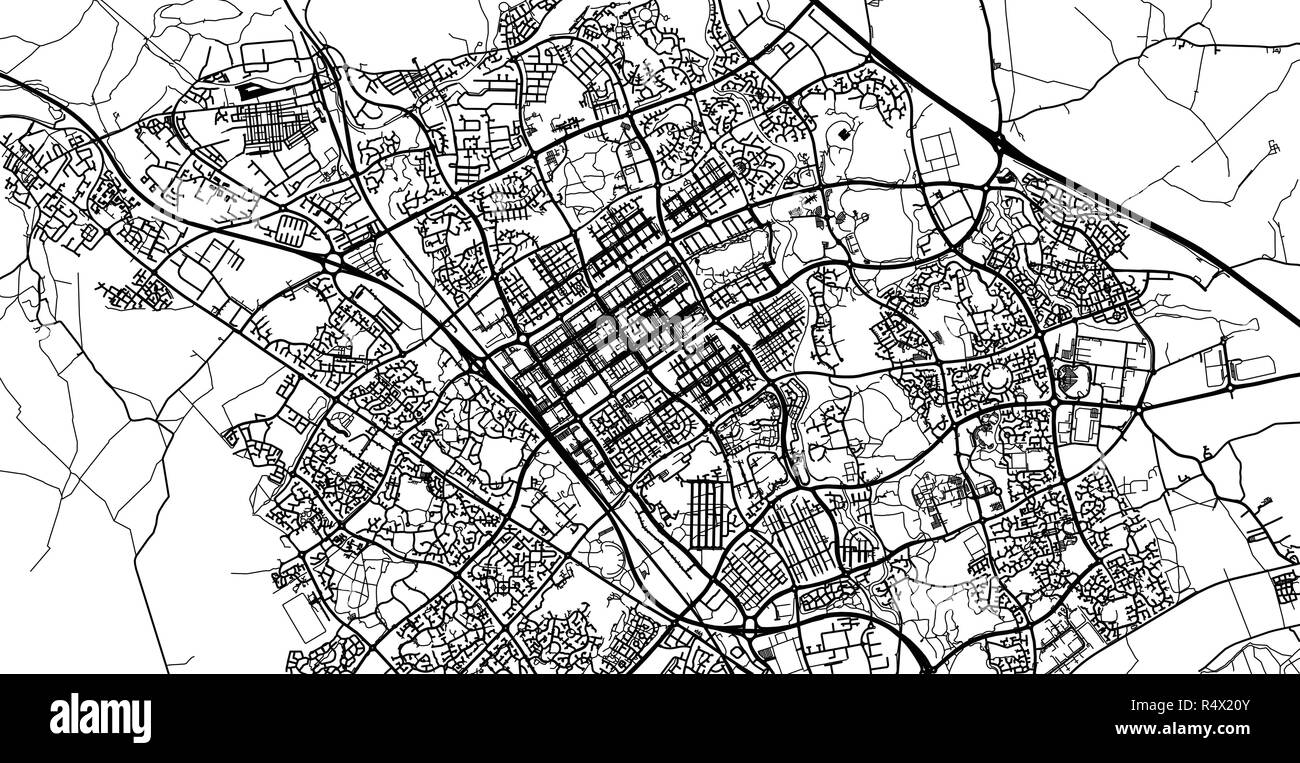 Urban vector city map of Milton Keynes, England Stock Vector Image ...