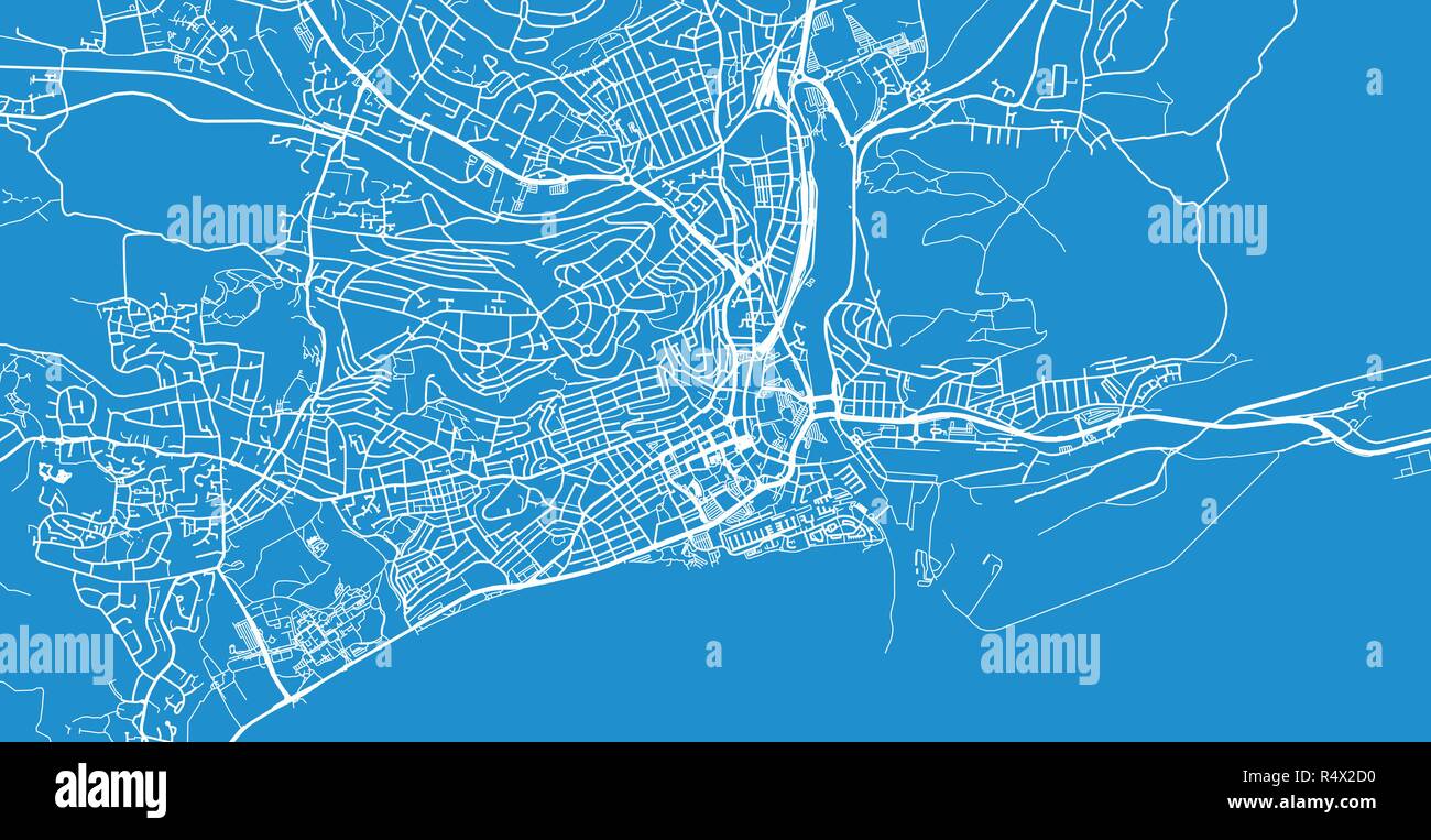 Urban vector city map of Swansea, Wales Stock Vector Image & Art - Alamy