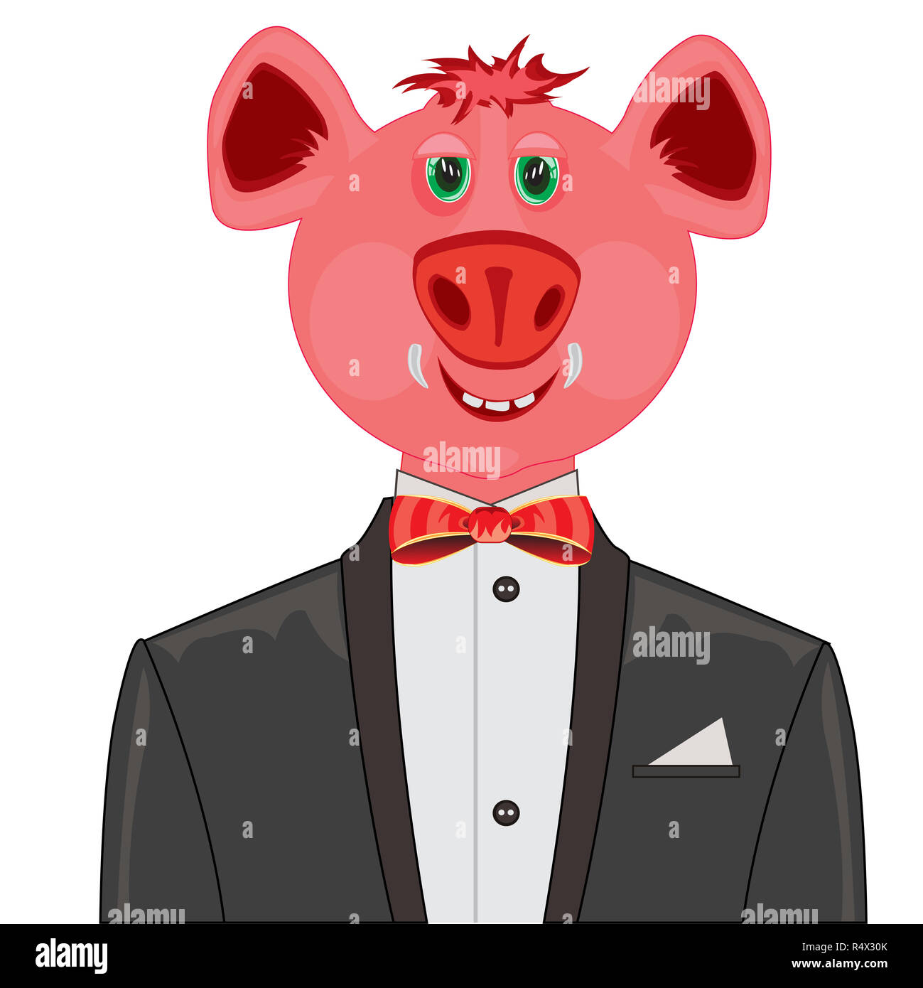 Piglet in suit with butterfly Stock Photo - Alamy