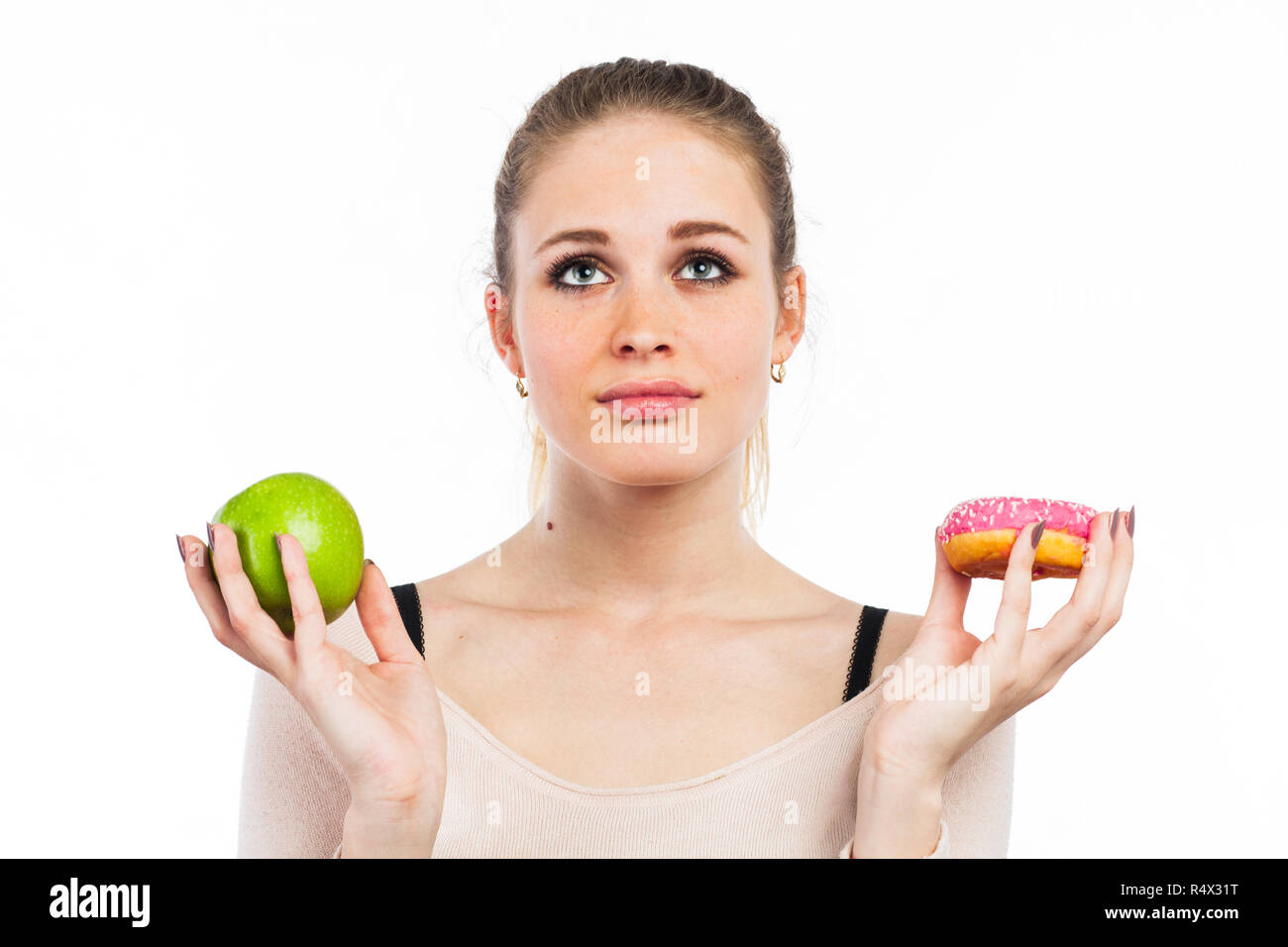 Girl and temptation Stock Photo - Alamy