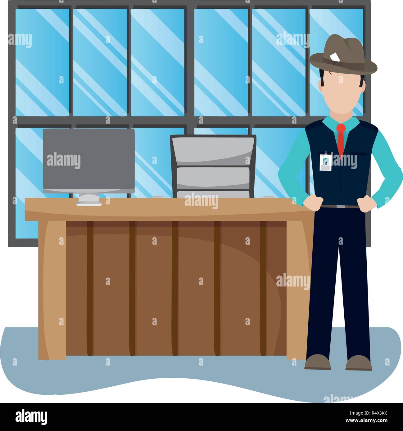 news journalist man inside office cartoon vector illustration graphic ...