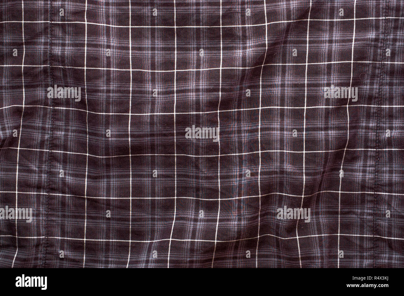 Black textile texture of the checkered shirt useful as background Stock ...